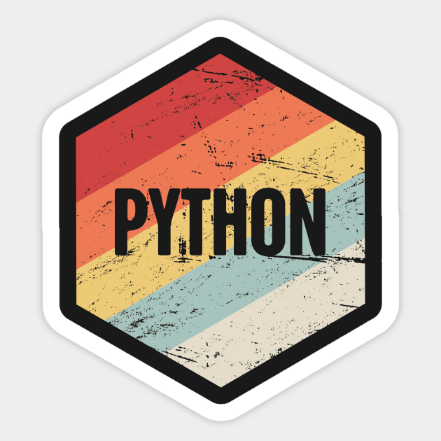 Retro Python Programming Icon - Python - Sticker | TeePublic Retro Python Programming Icon - Python - Sticker | TeePublic